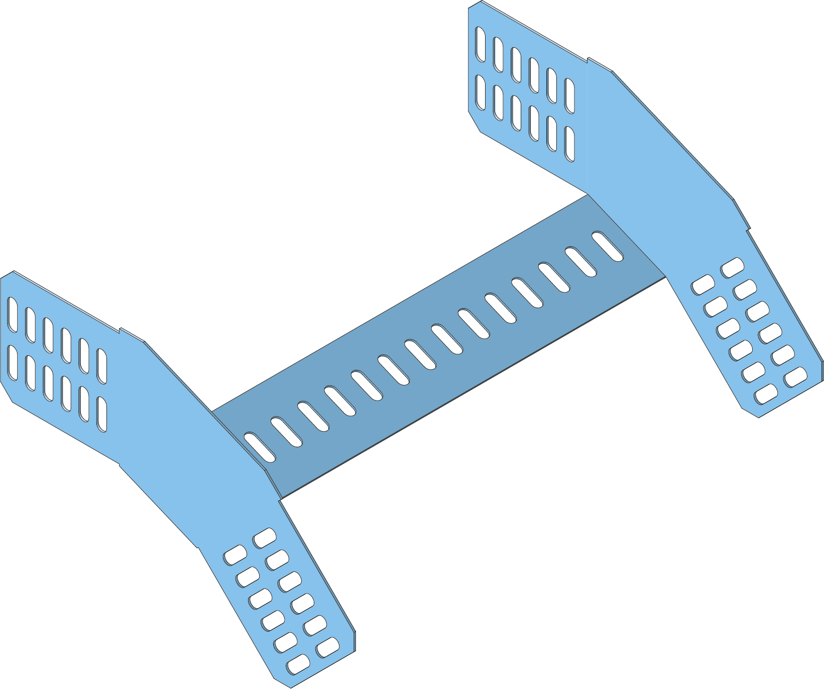 Outside Riser 45° Cable Tray ECT100 100x100 SV | 45° | Pre galvanized ...