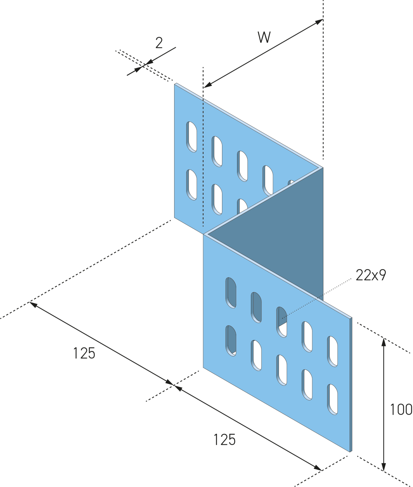 Lefthand Reducer Cable Tray ECT100 100x50 RVS316 | Stainless Steel 316 ...