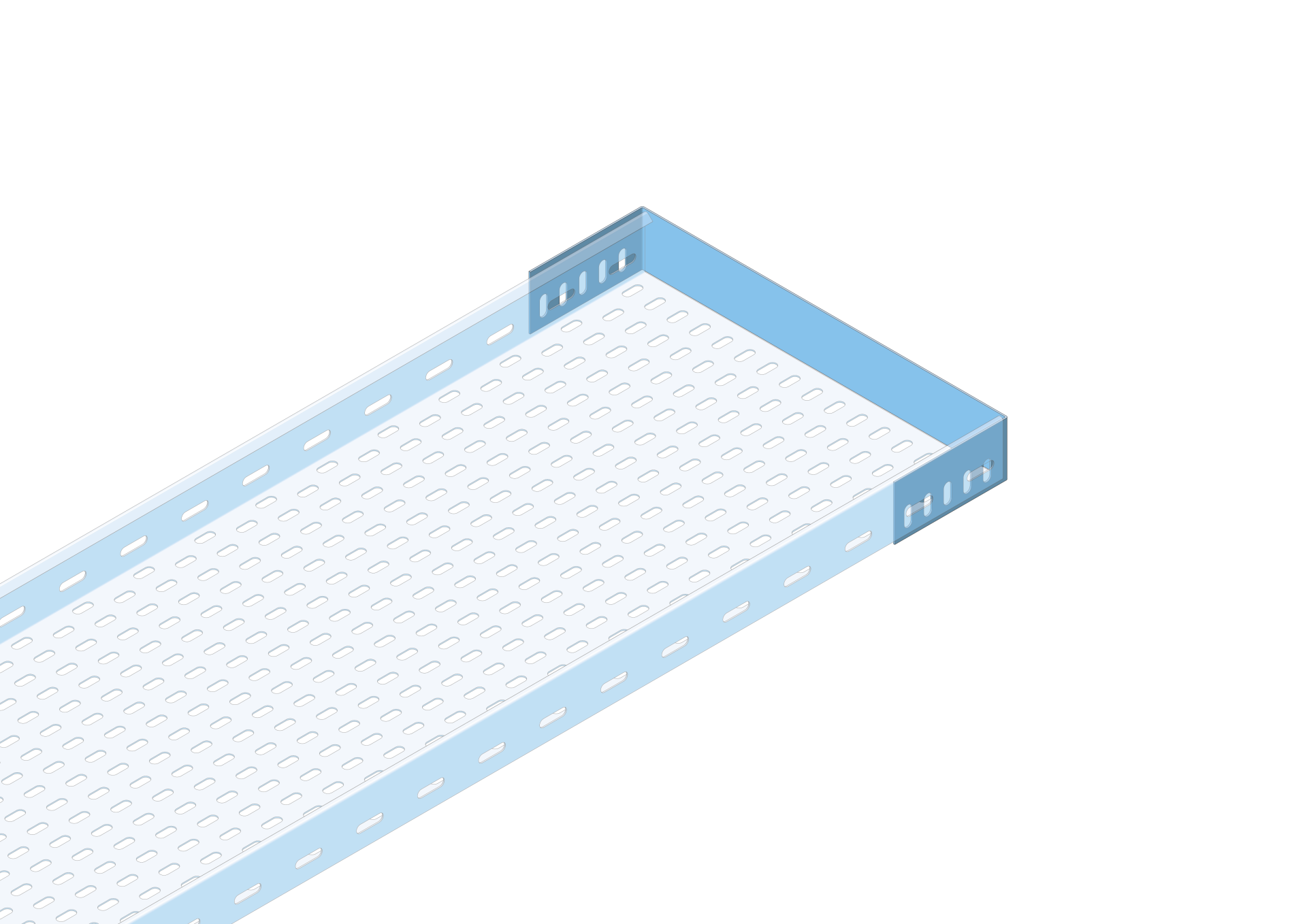 End Plate Cable Tray ECT60 600mm HDG | Hot dip galvanized | 60 mm | 600 ...