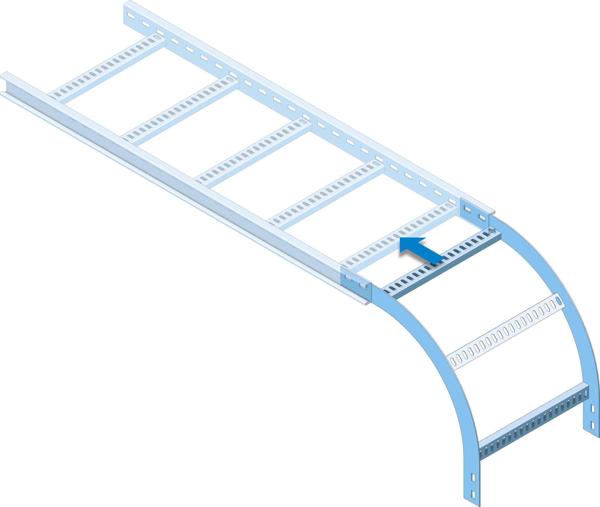Outside Riser 90° Cable Ladder ECL60 300mm HDG | 90° | 300 mm | Hot dip ...