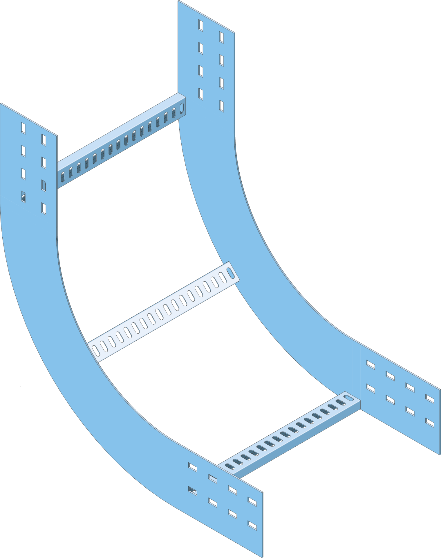 Stijgstuk 90° Kabelladder ECL150 100mm RVS304 | 300 mm | 100 mm | 150 ...