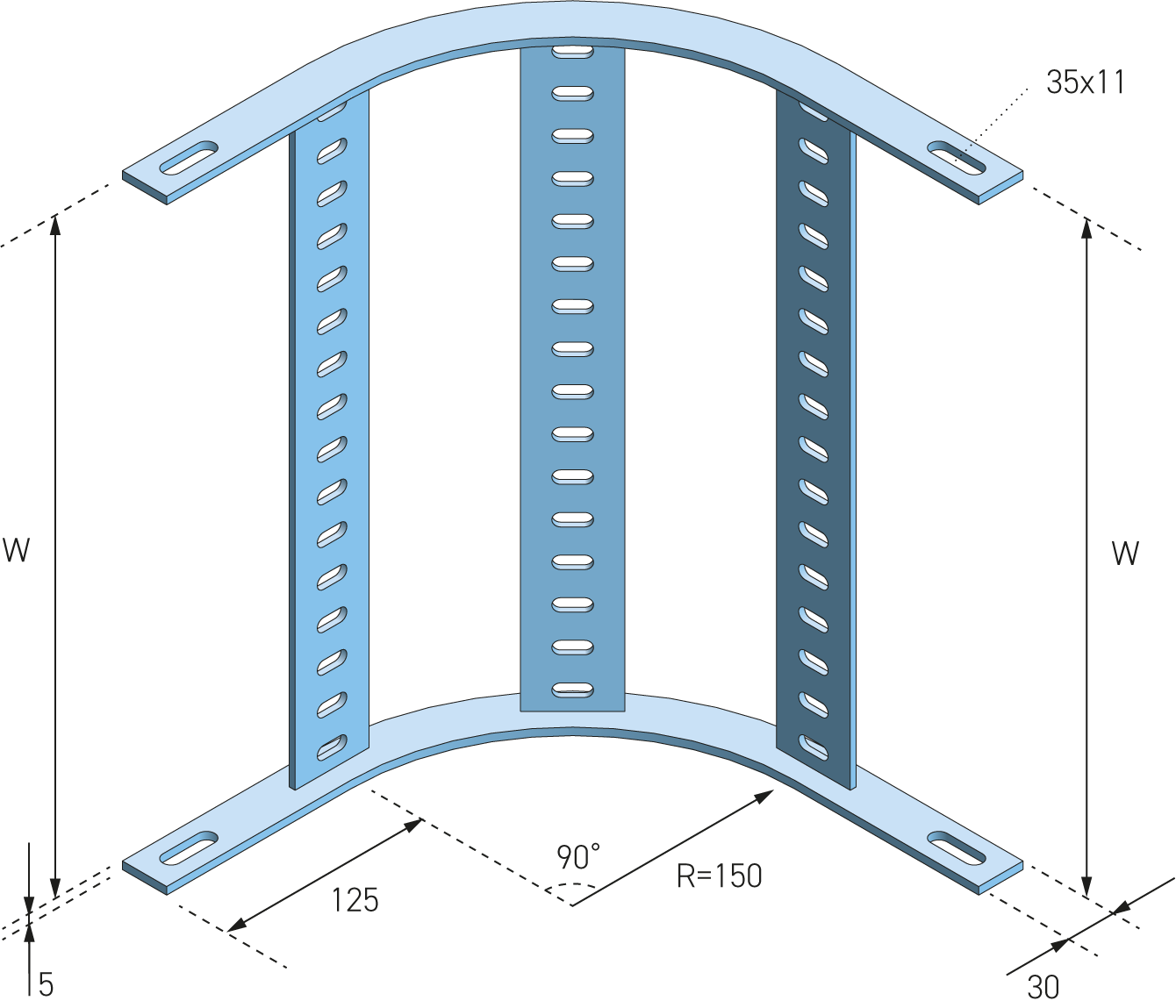 Bend Vertical Marine Ladder 200mm HDG | 90° | 150 mm | Hot dip ...
