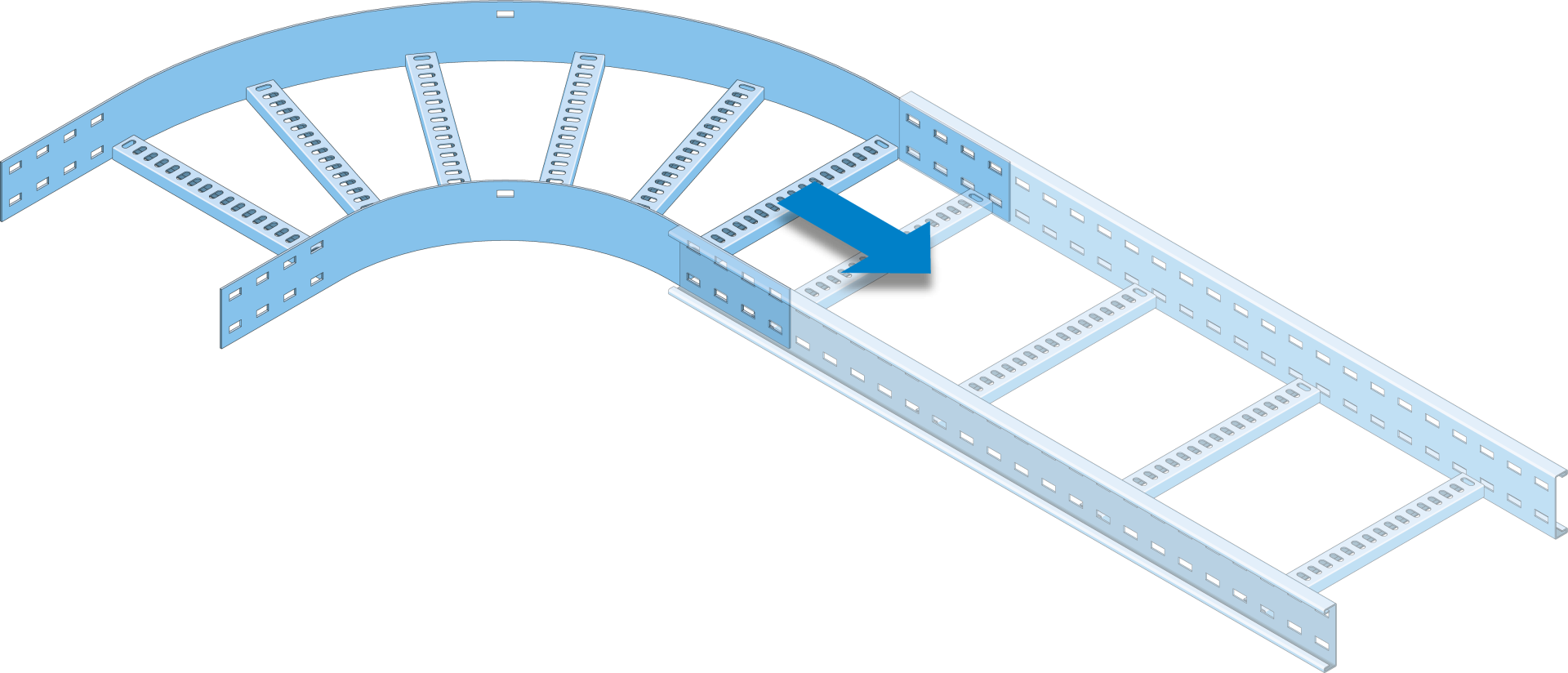 Bend 90° Cable Ladder ECL100 100mm SS316 | 90° | 300 mm | Stainless ...