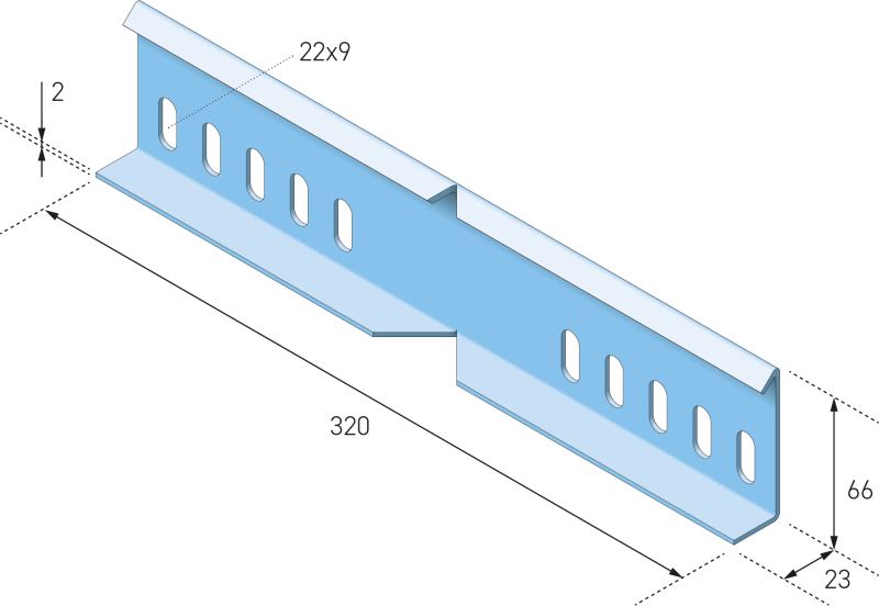 Horizontale Koppelplaat Kabelgoot ECT60 TV | 75 - 600 mm | 60 - 60 mm ...