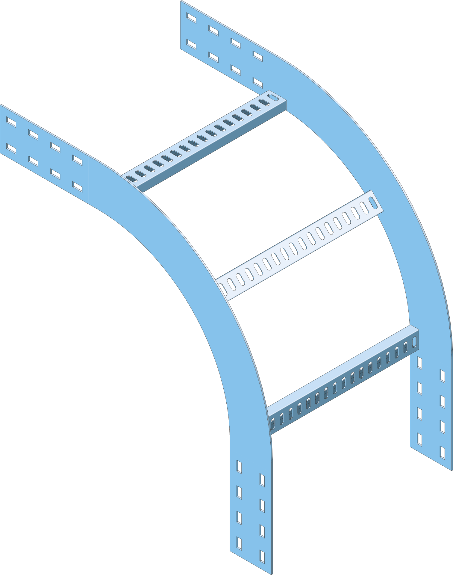 Outside Riser 90° Cable Ladder ECL100 300mm HDG | 300 mm | Hot dip ...