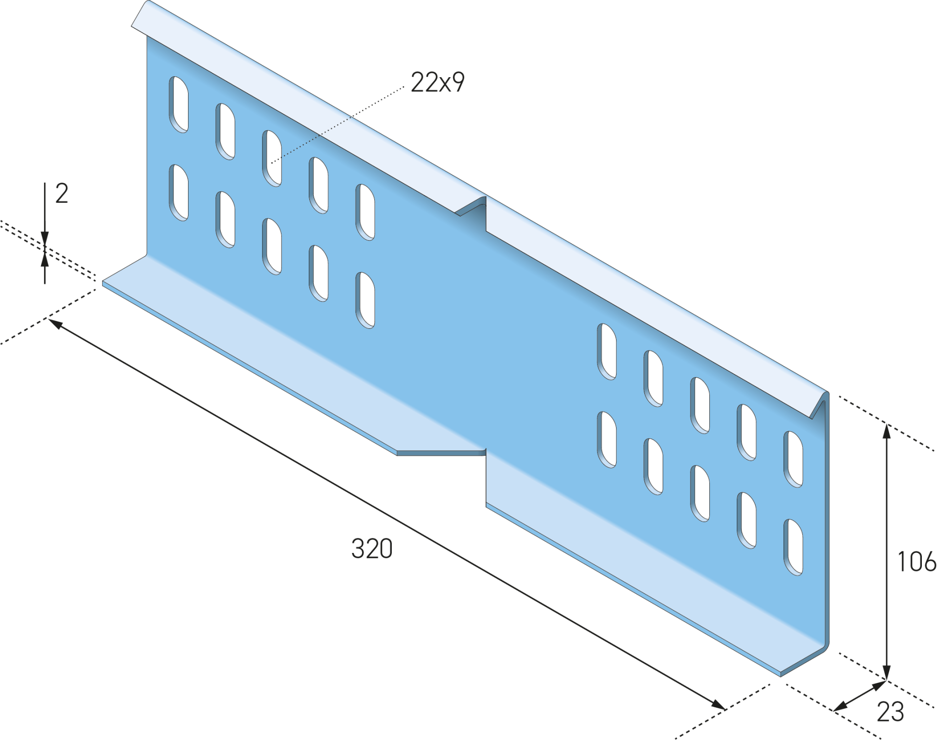 Horizontal Coupler Plate Cable Tray ECT100 100 RVS304 | Stainless Steel ...
