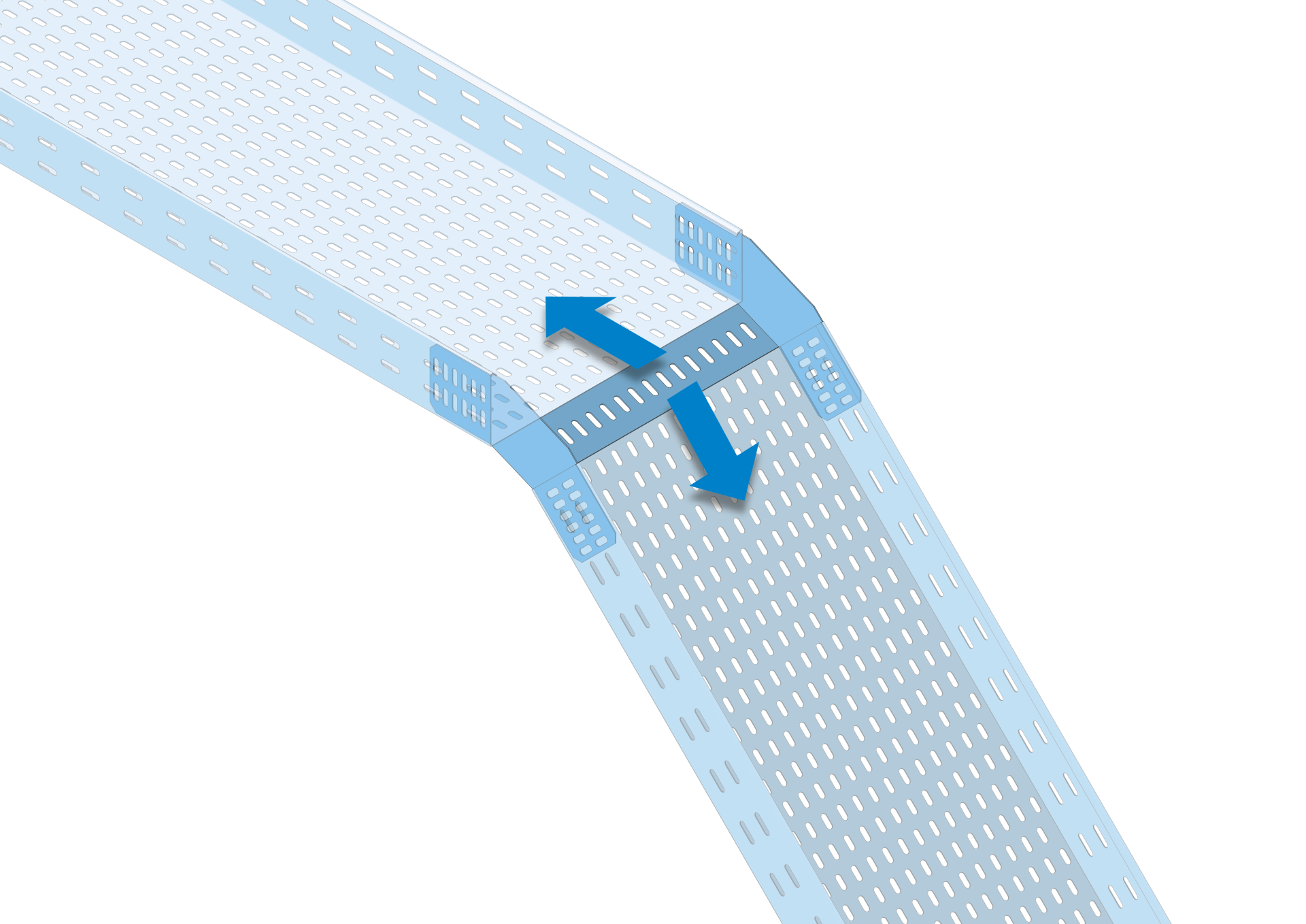 Outside Riser 45° Cable Tray ECT100 100x100 SV | 45° | Pre galvanized ...