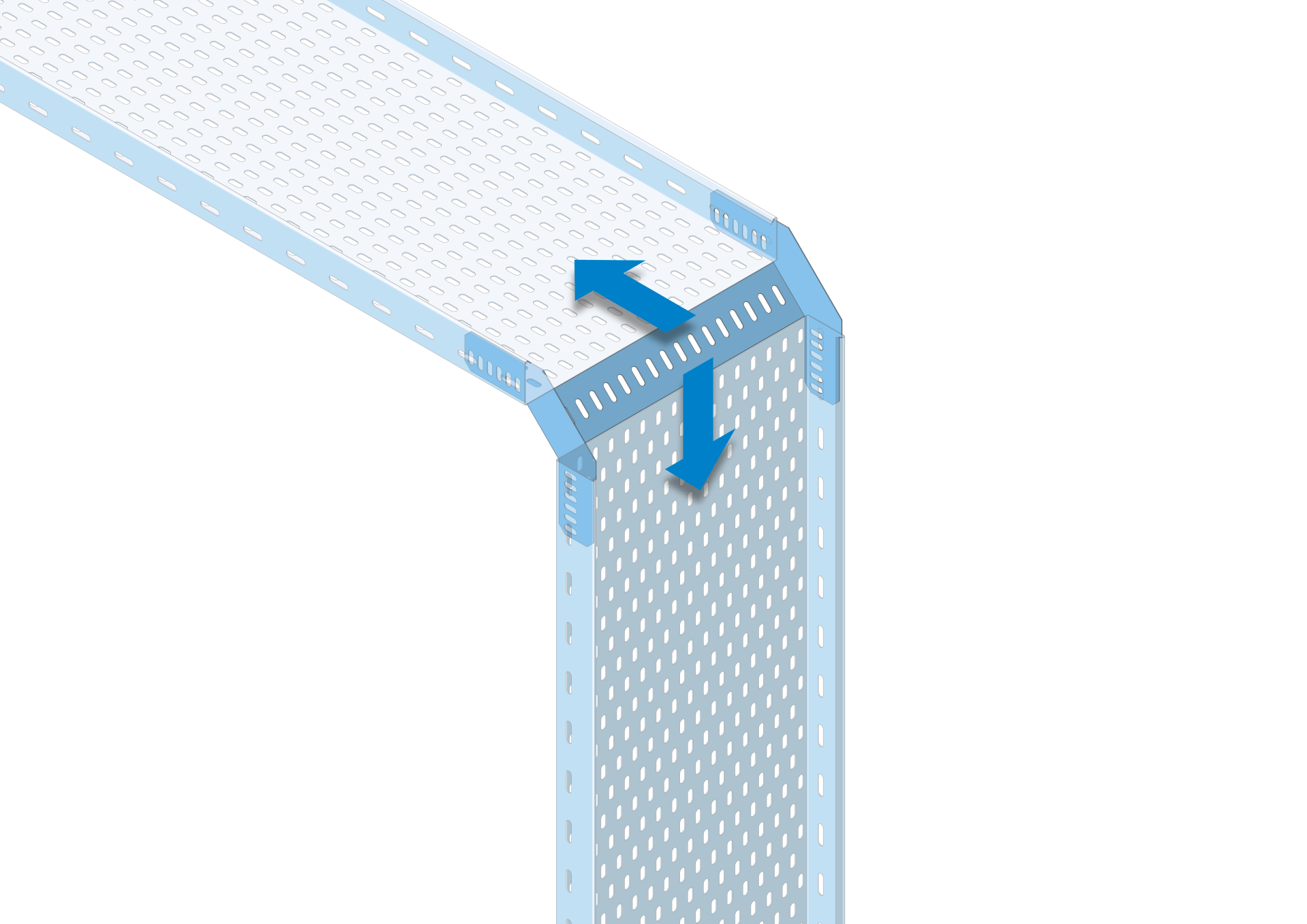 Outside Riser 90° Cable Tray ECT60 200mm HDG | 90° | Hot dip galvanized ...