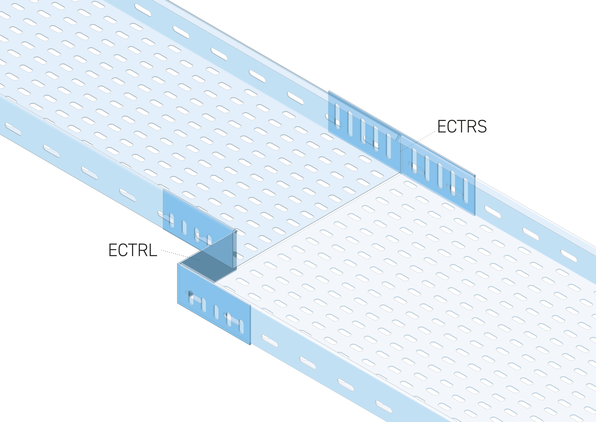 Righthand Reducer Cable Tray ECT60 125mm RVS316 | Stainless Steel 316 ...