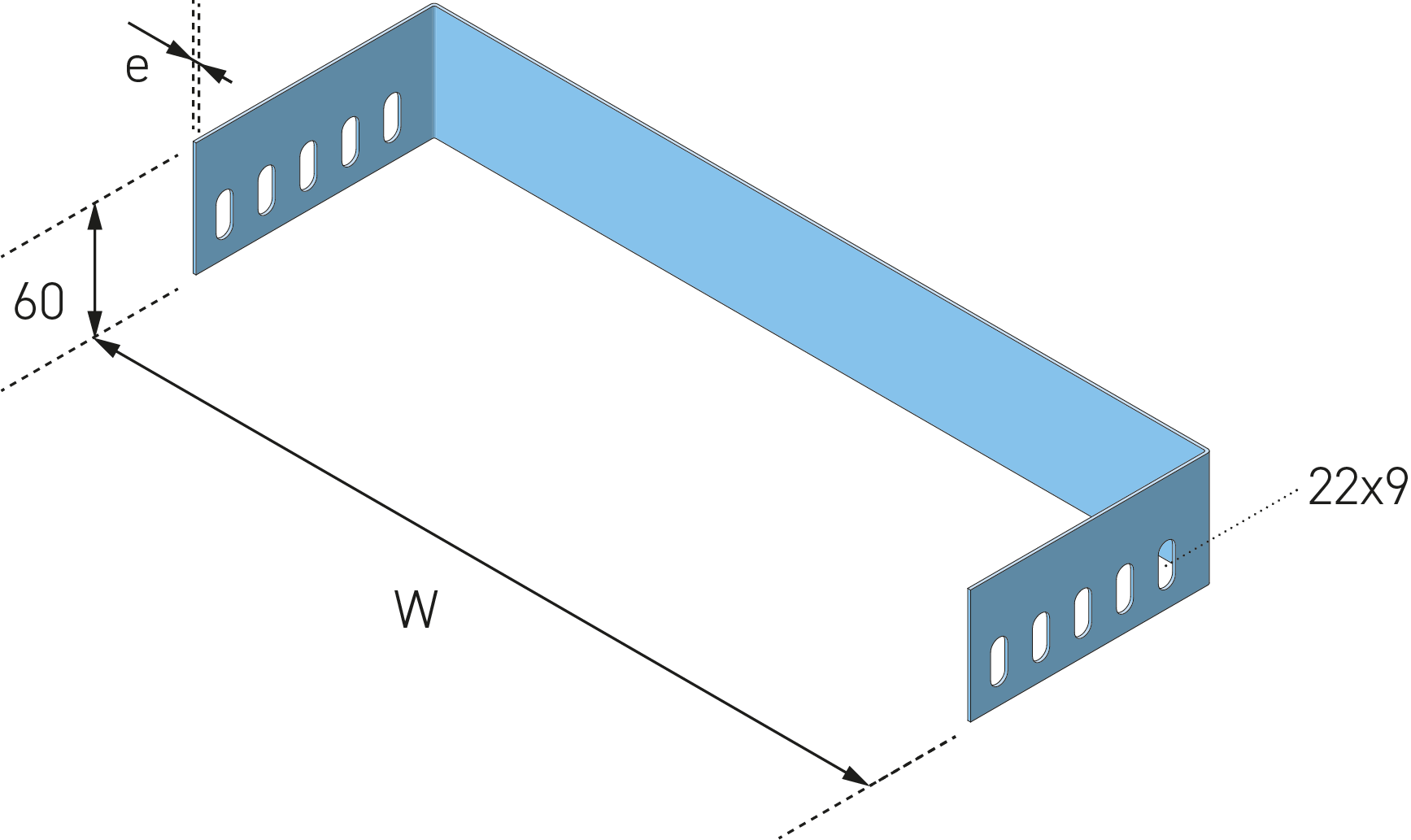 End Plate Cable Tray ECT60 500mm HDG | Hot dip galvanized | 60 mm | 500 ...