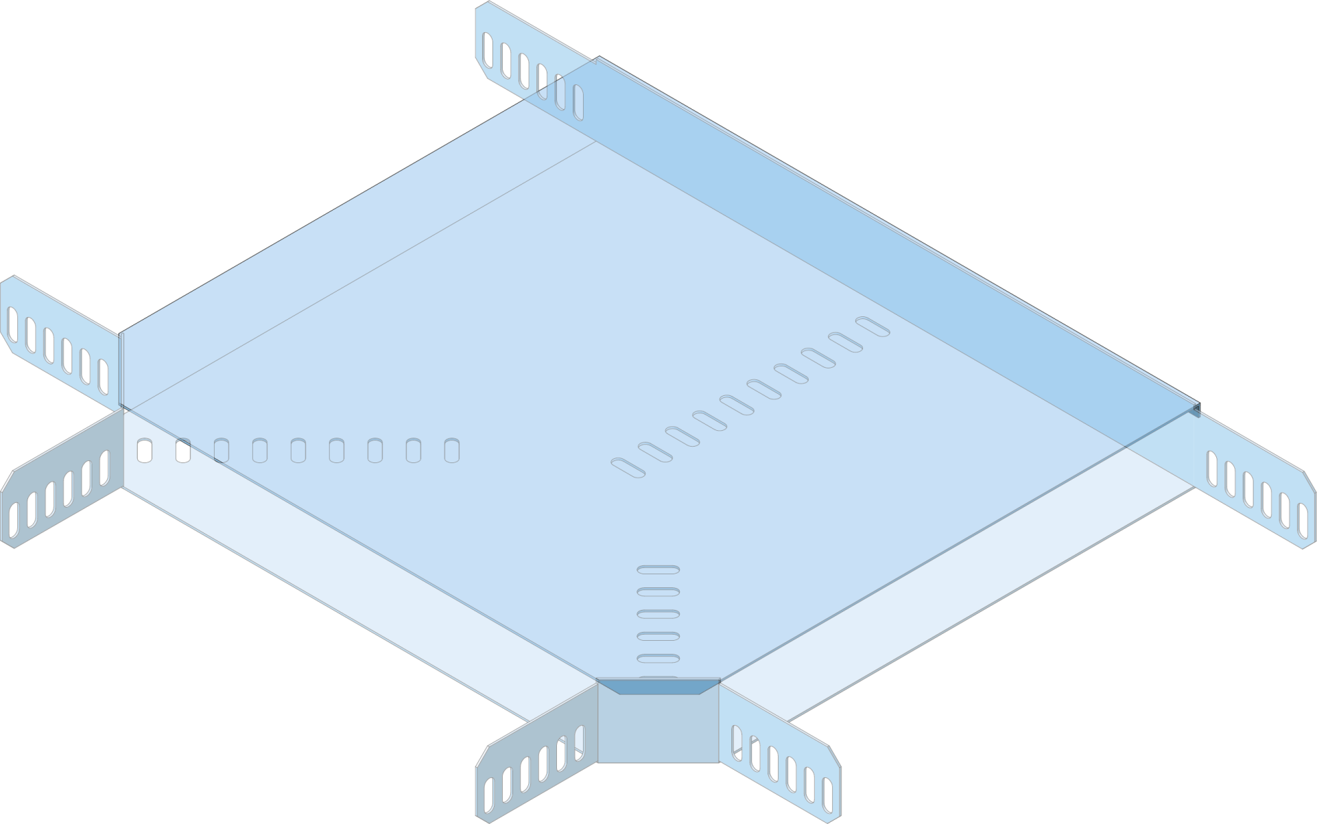 Cover T-Piece Cable Tray ECT 500 SV | Pre galvanized | 500 mm | ECTETC ...